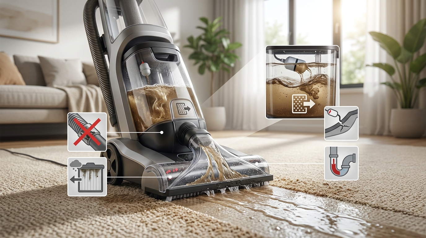 Carpet Cleaner Not Picking Up Water (July 2026): Complete Fix Guide